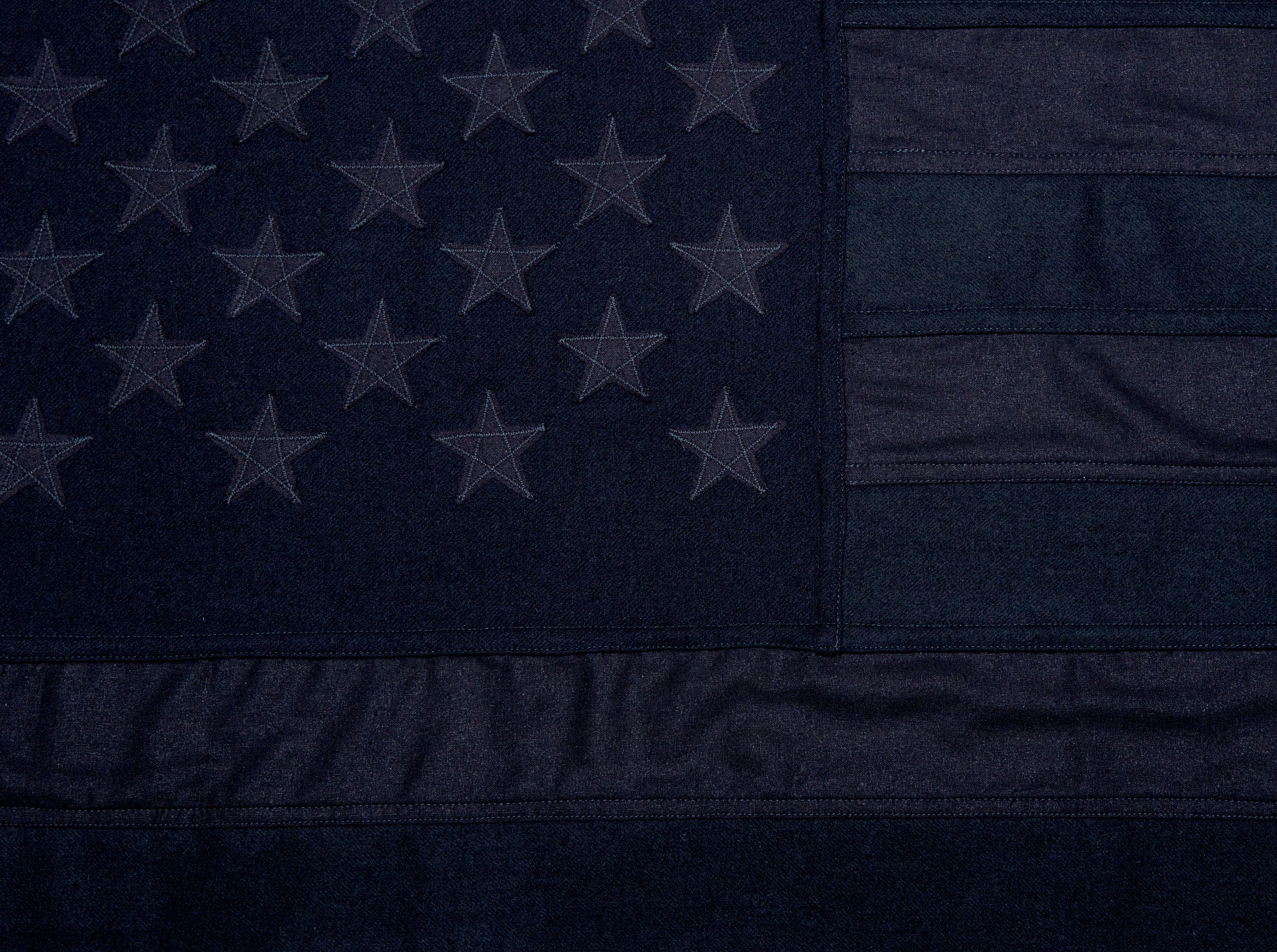 Wool & Silk American Flag - Black - Etsy