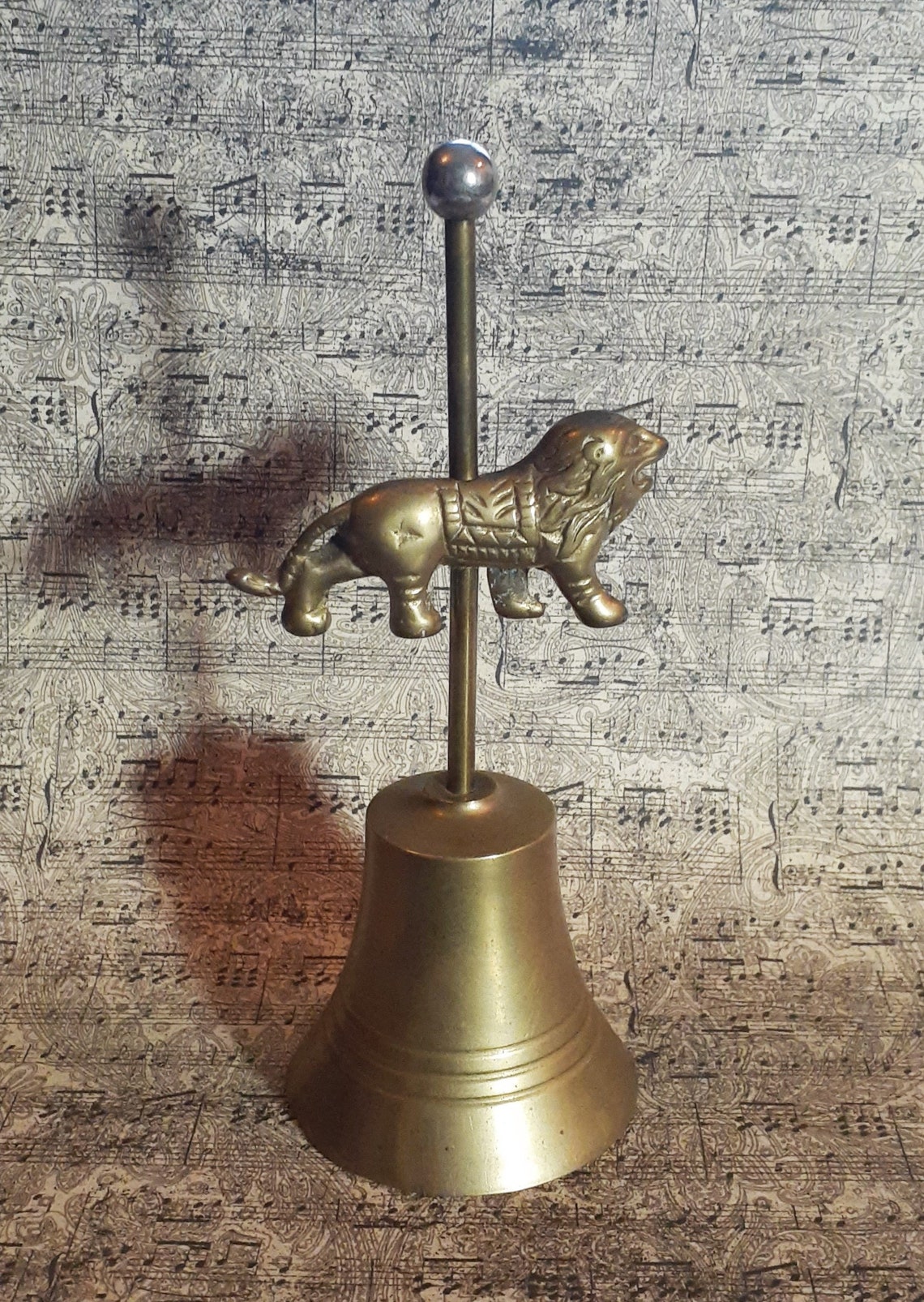 Cute Antique Cast Brass Carousel Lion Bell. All Brass With | Etsy