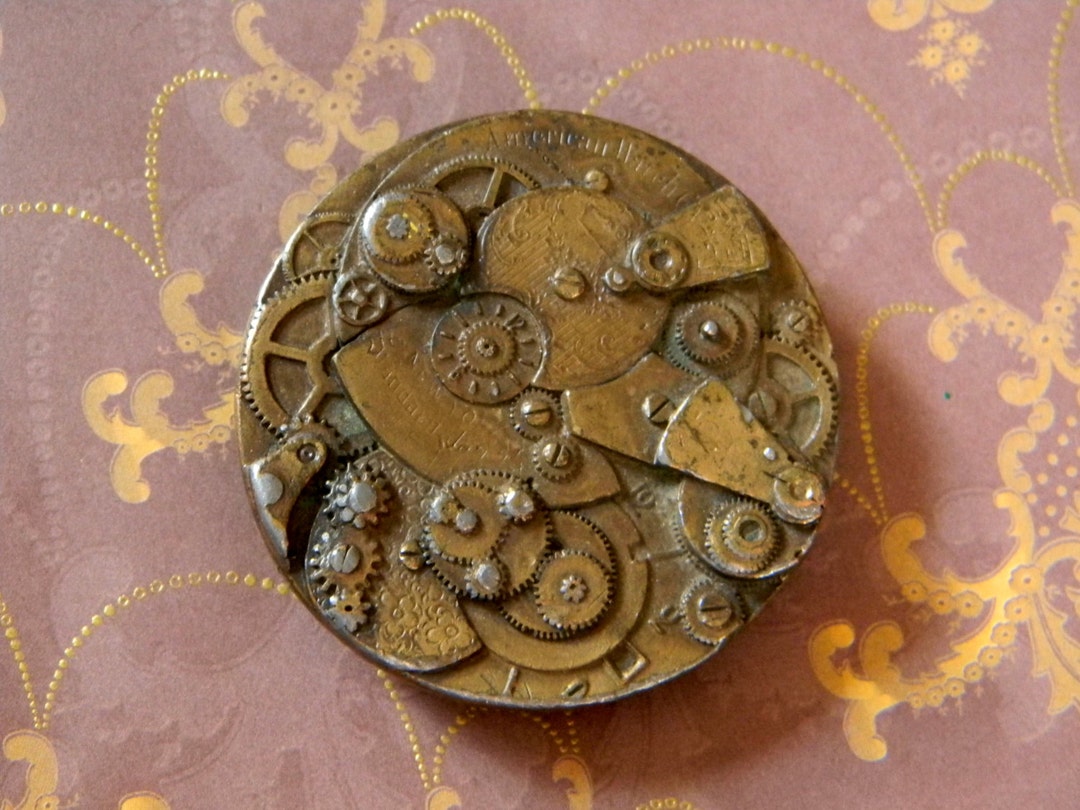 Bronze Steampunk Style Belt Buckle - Detailed Watch Movement Gears Belt ...