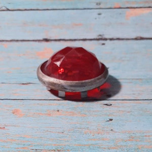 Faceted Glass Ruby Red Vintage Jewel Indicator Lamp Cover Lens. Panel ...