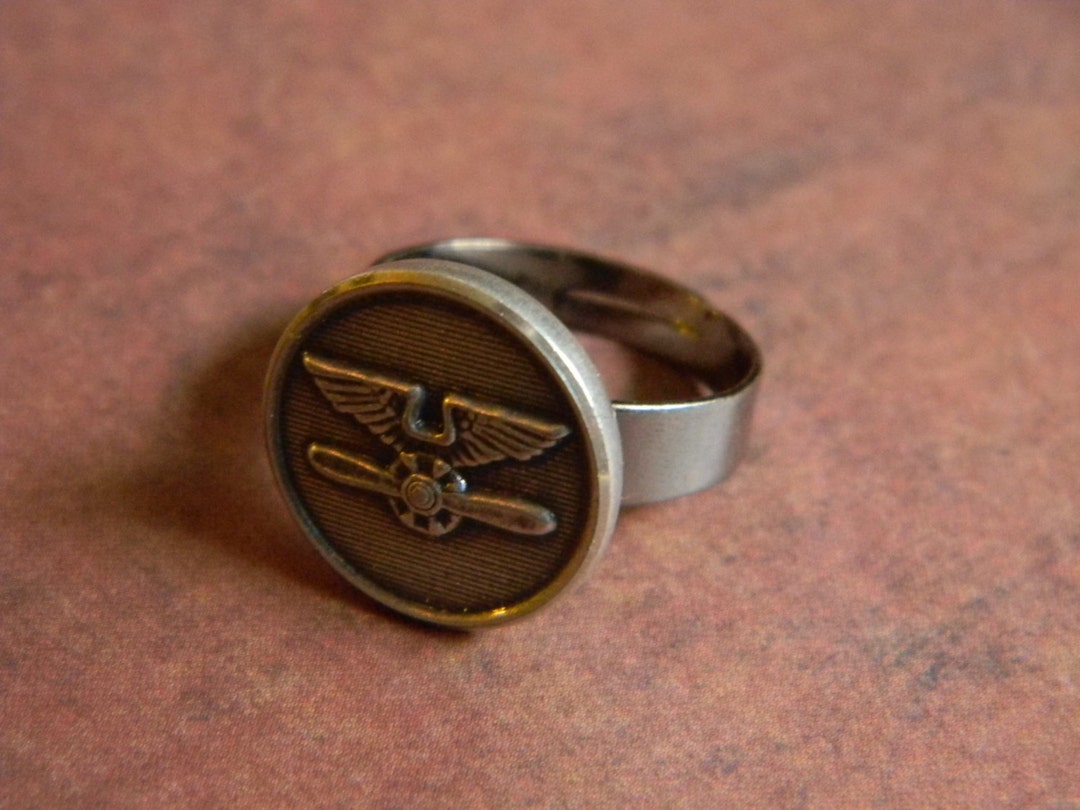 Beautiful Vintage Aviation Ring - Rare Aero Reserve Cuff Uniform Button ...