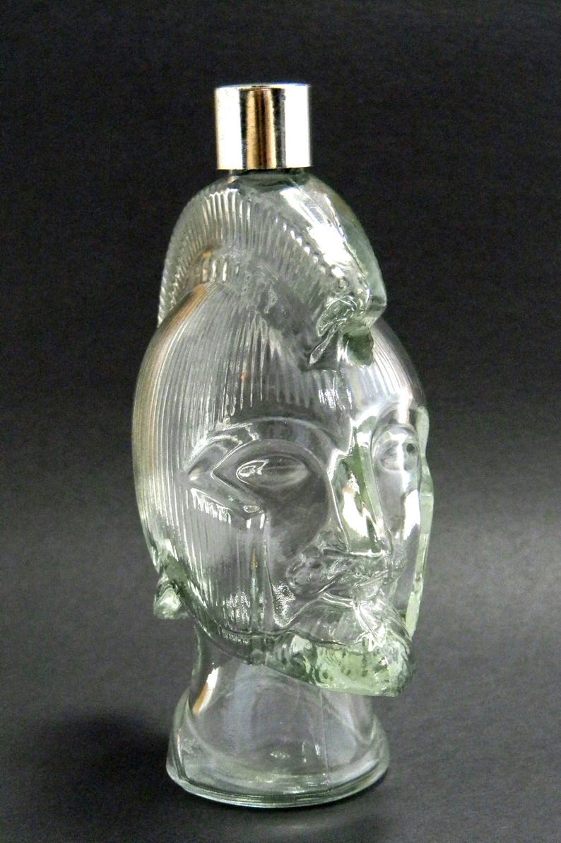 Novel Trojan or Spartan Bust Glass Bottle. Vintage Bottle. - Etsy