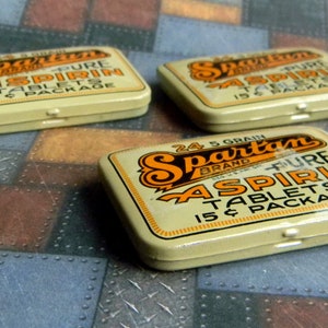 Curious Vintage "spartan Brand Pure Aspirin" Tablet Tin Box ...