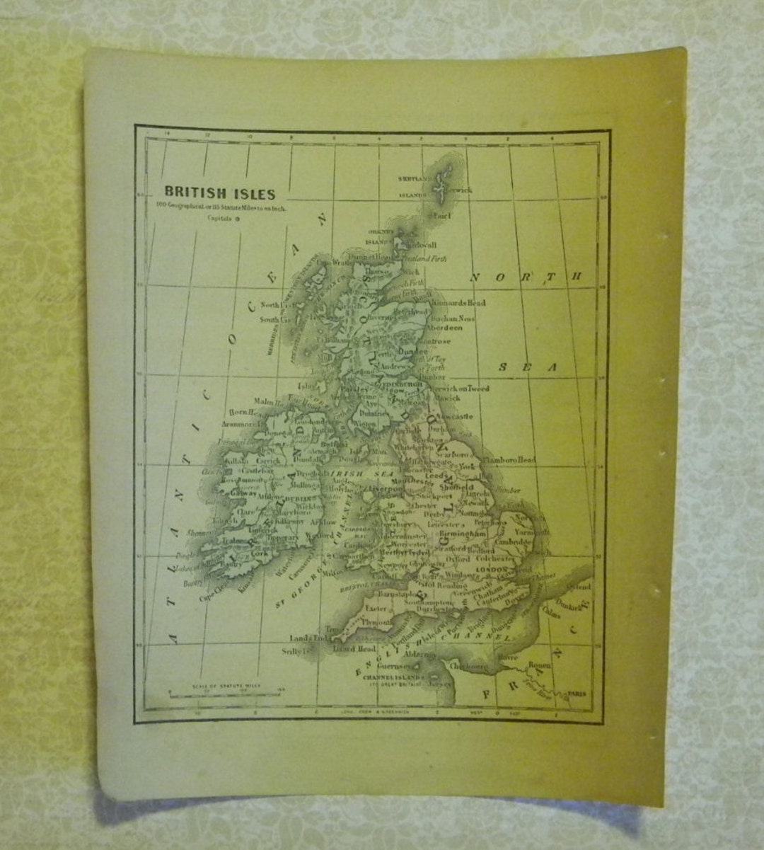 Victorian Era Engraved Print Map of the British Isles - A Colton ...