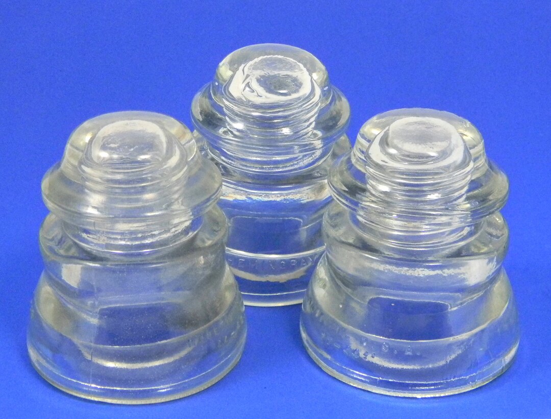 Retro Sci-fi Style High Voltage Glass Insulators. Clear Glass Hemingray ...