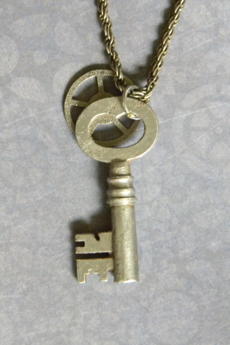 Cool Large Size Antique Key Pendant - Beautiful Old Key Re-purposed for ...