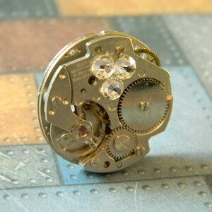 Stunning Custom Upcycled Watch Movement Ring. Embellished Watchwork ...