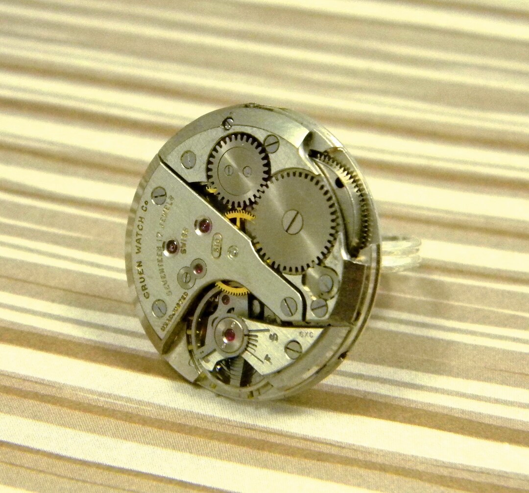 Original Design Steampunk Watch Movement Ring. Clockwork Style Ring ...