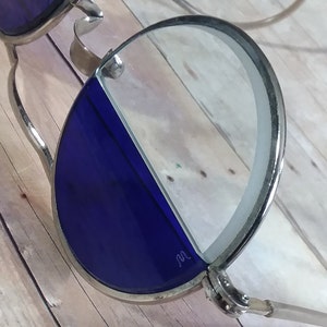 Vintage Split Lens Cobalt Blue Glasses. Used Condition. Hallmarked 'FUL ...
