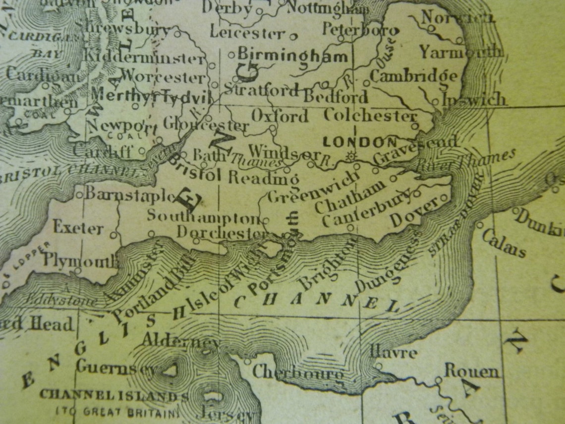 Victorian Era Engraved Print Map of the British Isles A - Etsy