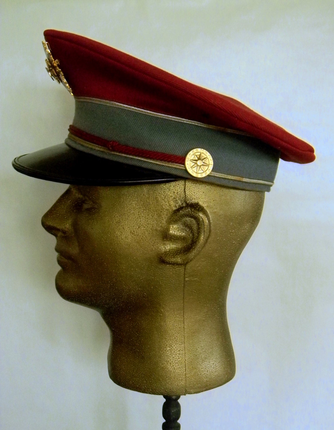 Military Style Steampunk Hat With Vintage Fleur De Lis Malta Cross ...