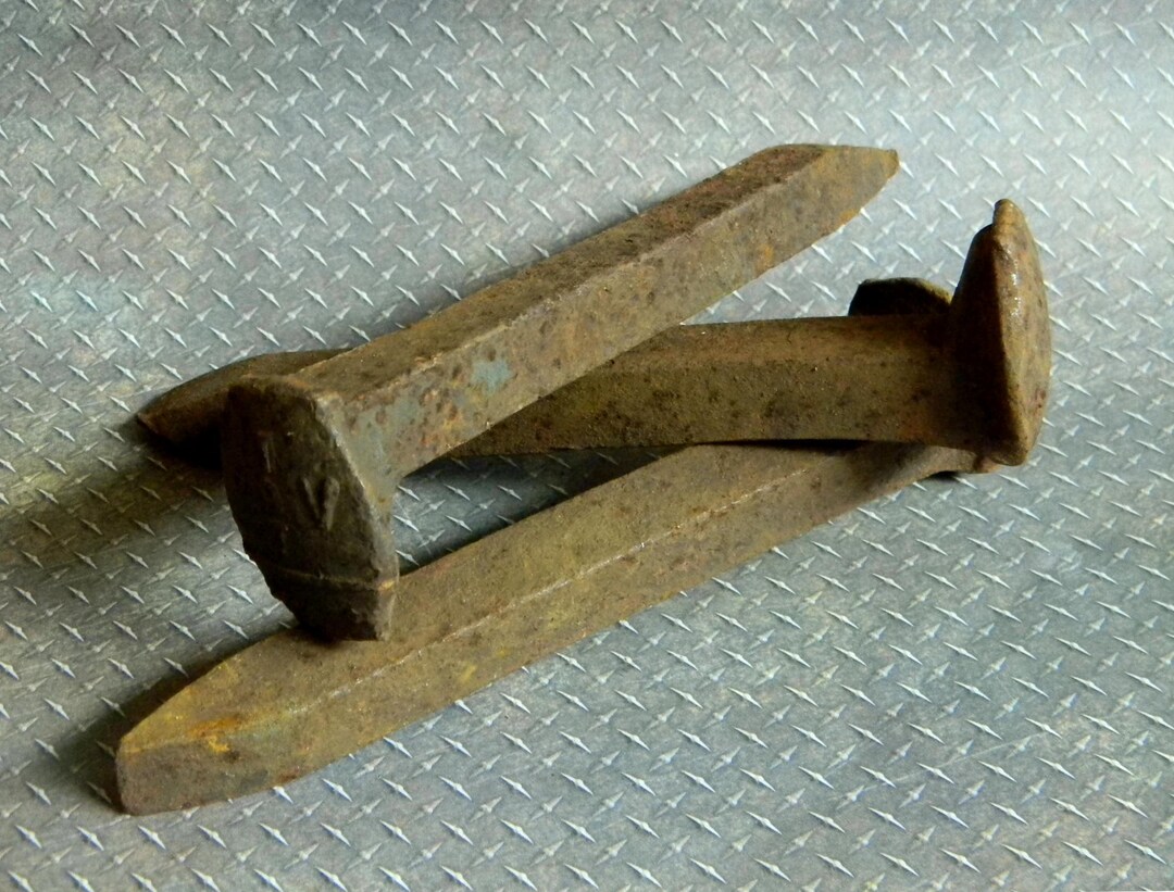 Lots of Vintage Iron Railroad Spikes. Rustic Steel Railroad Nails ...