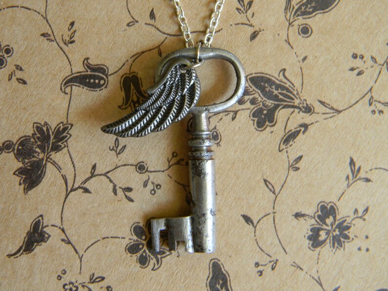 Petite Antique Key Pendant - Beautiful Old Key Re-purposed for Unique ...
