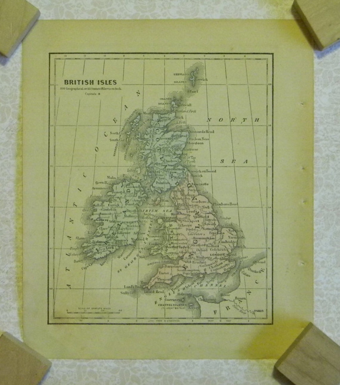 Victorian Era Engraved Print Map of the British Isles A - Etsy