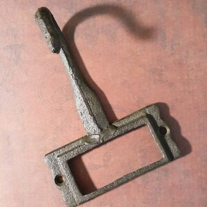Amazing Elegant Name Card Cast Iron Hook or Hat Post. Name Tag Hook ...