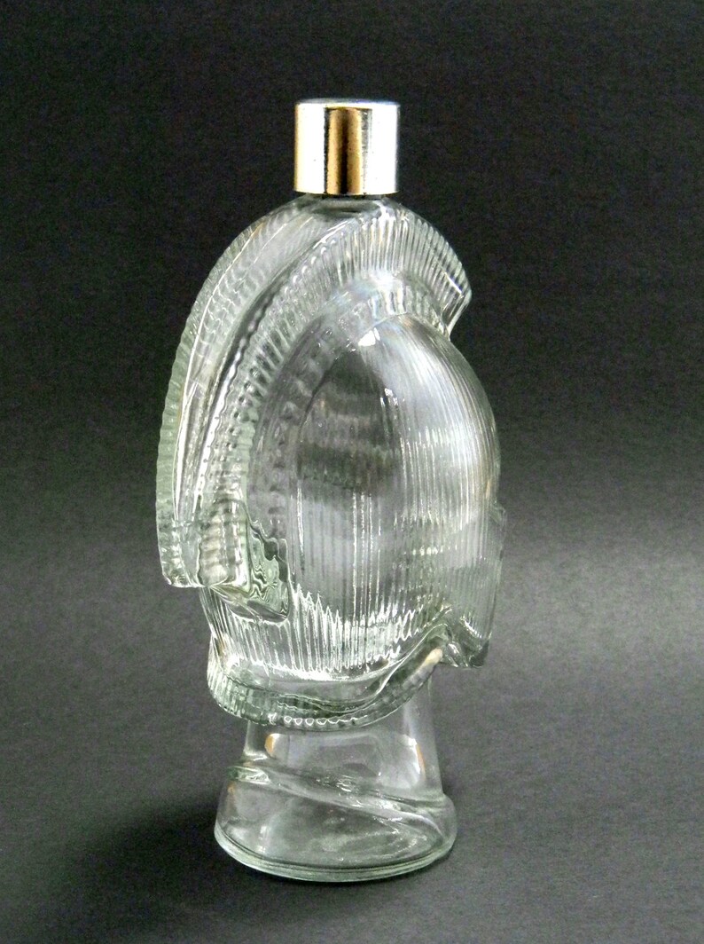 Novel Trojan or Spartan Bust Glass Bottle. Vintage Bottle. - Etsy