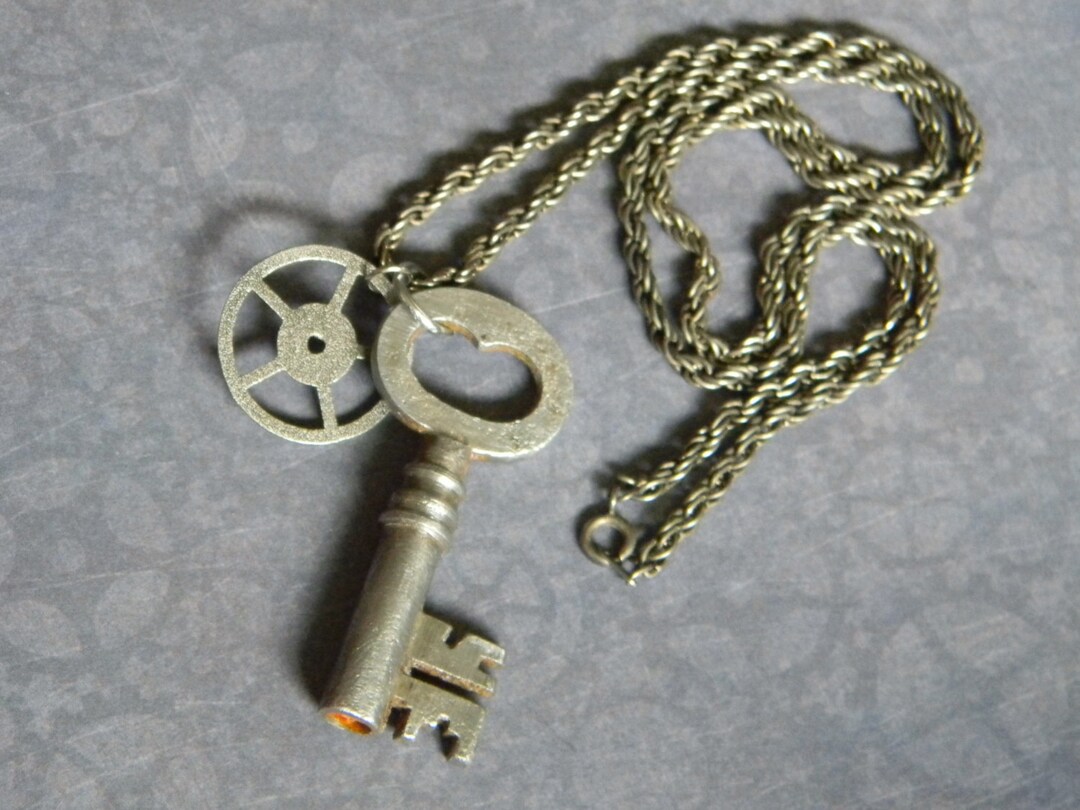 Cool Large Size Antique Key Pendant - Beautiful Old Key Re-purposed for ...