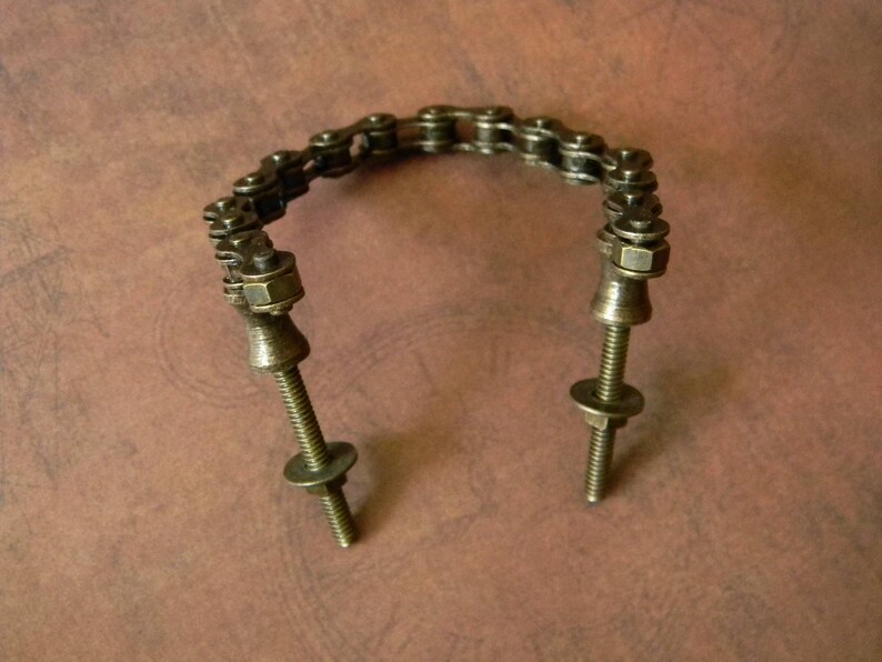 New Steel Roller Chain / Bike Chain Handle Drawer Pull. Aged - Etsy