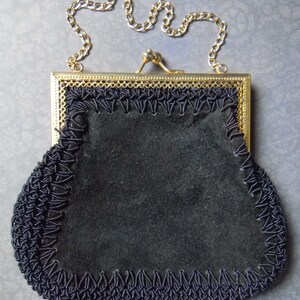 Elegant Vintage Victorian Style Blue Suede Leather Purse. Made in Italy ...