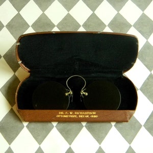 Rare Citrine Yellow Tinted Vintage Pince Nez Sunglasses. Victorian or ...