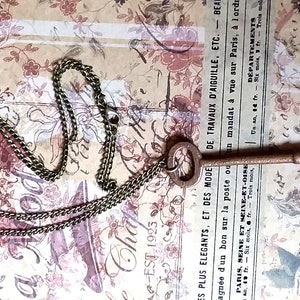 Lovely Antique Key Pendant. Beautiful Old Key Re-purposed W/cute Pouch ...