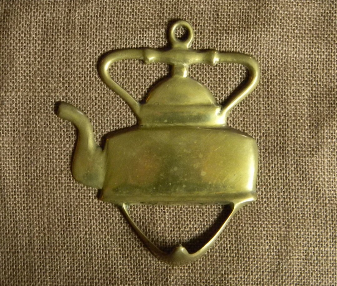 Lovely Vintage Teapot Wall Hook. Beautiful Solid Cast Brass Tea Kettle ...