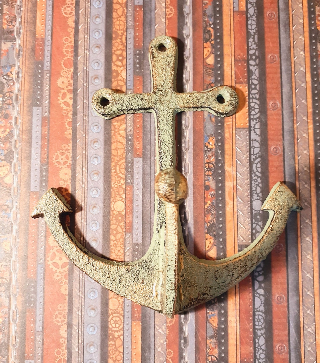 Rugged Elegance in This Cast Iron Anchor Shaped Hook. Antique Style ...
