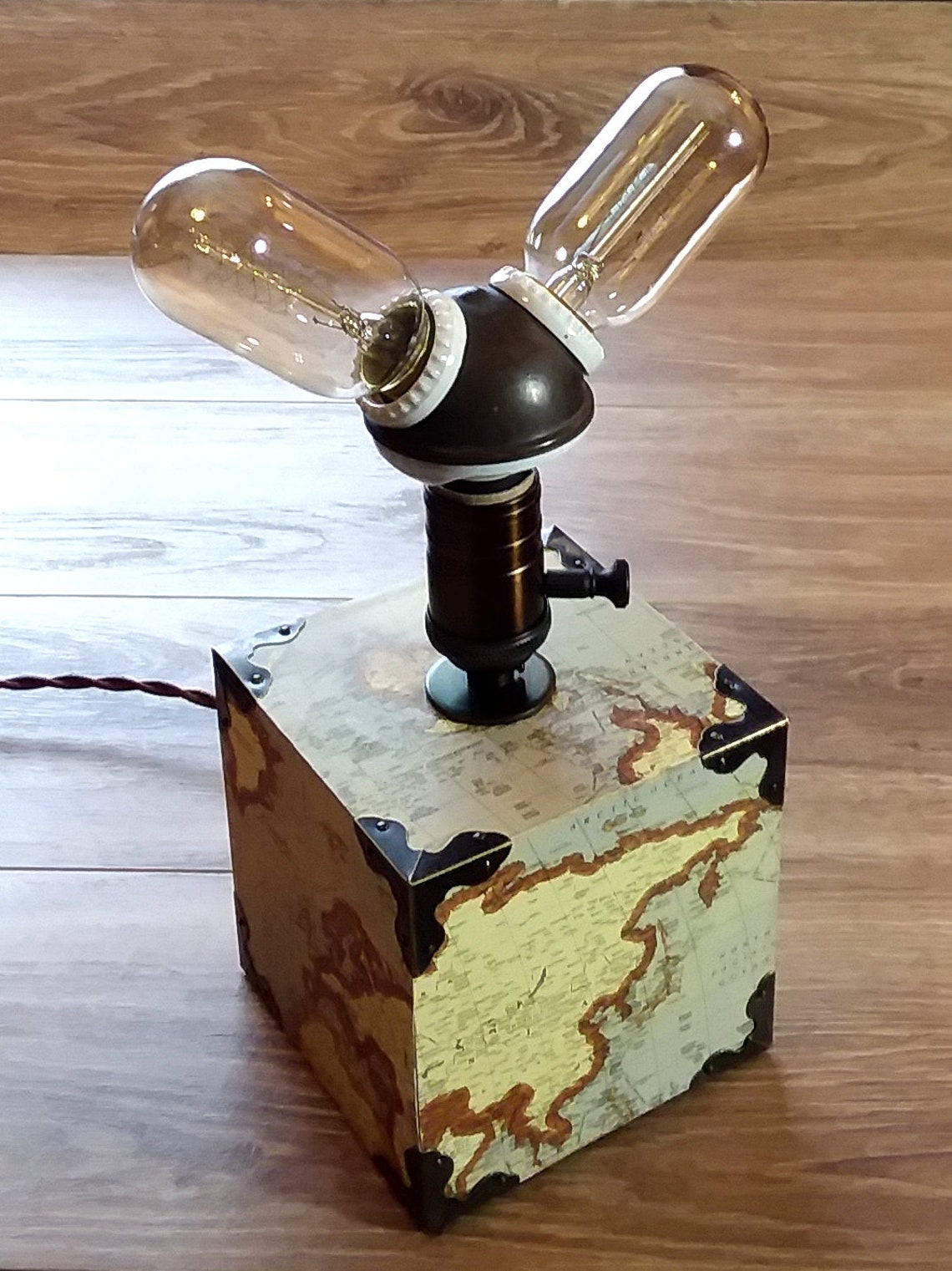 Super Cool cube Earth Custom Steampunk Lamp | Etsy