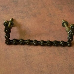 New Steel Roller Chain / Bike Chain Handle Drawer Pull. Aged Ox. Bronze ...
