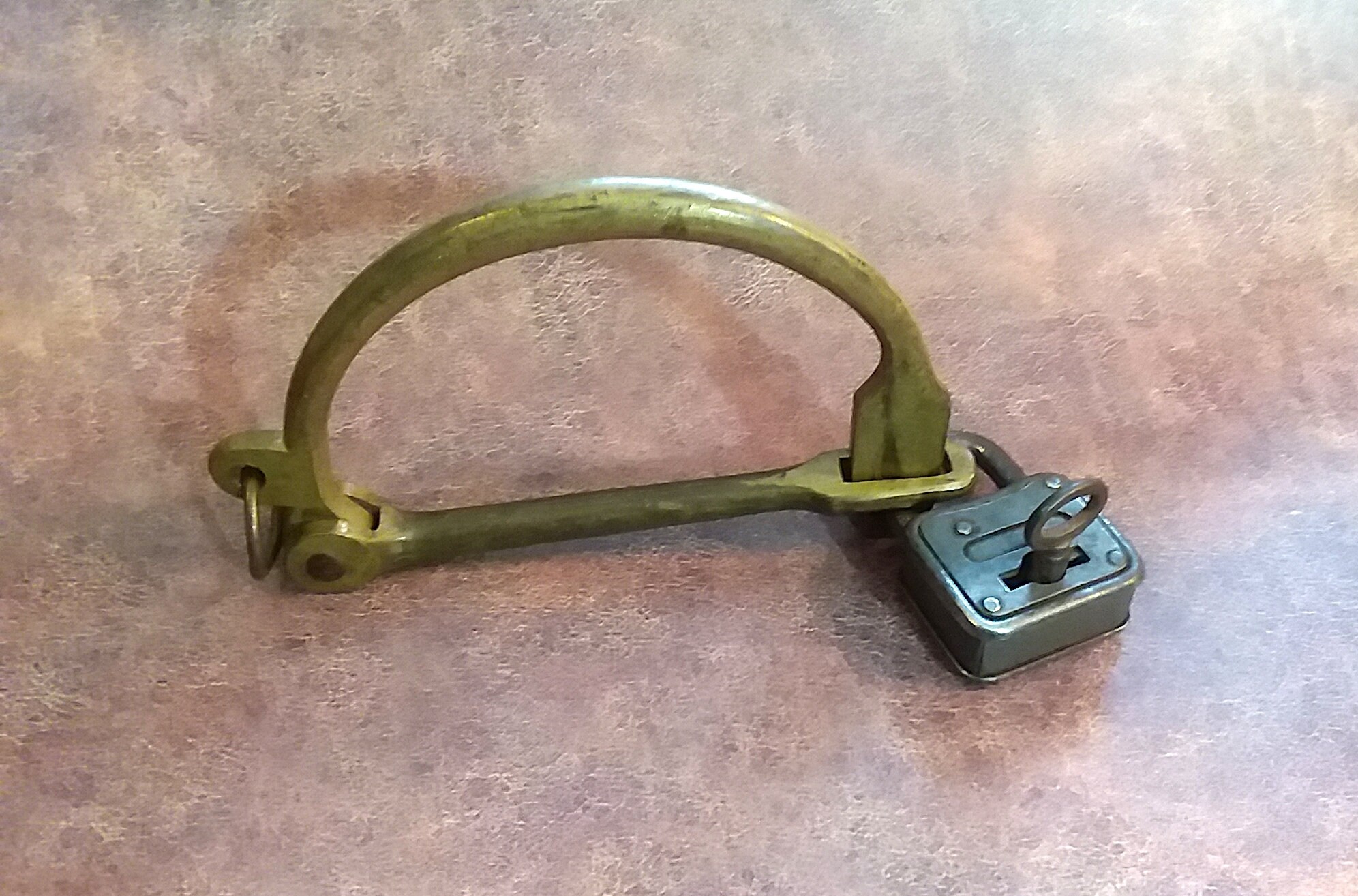 Unusual Vintage Brass Shackle and Padlock. Kit Bag Shackle or Archaic ...