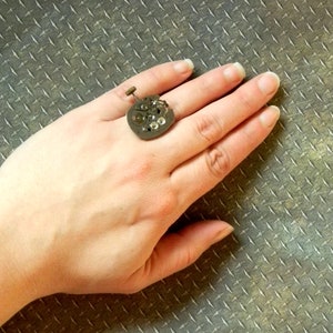 Custom Upcycled Watch Movement Ring. Kinetic Watchwork Ring. Steampunk ...
