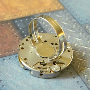 Stunning Custom Upcycled Watch Movement Ring. Embellished Watchwork ...