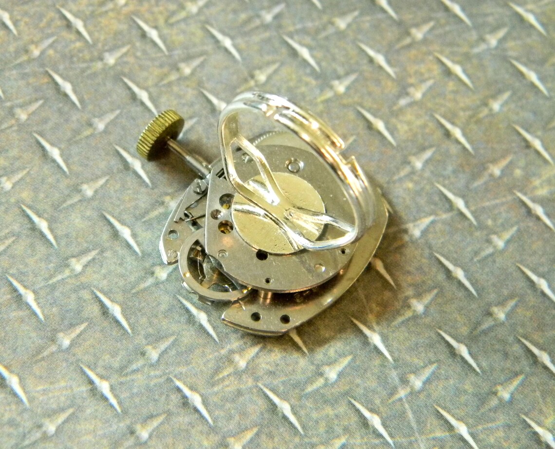 Custom Upcycled Watch Movement Ring. Kinetic Watchwork Ring. - Etsy