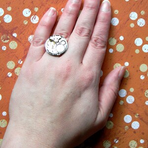 Steampunk Watch Movement Ring. Silver Tone or Gold - Your Choice ...