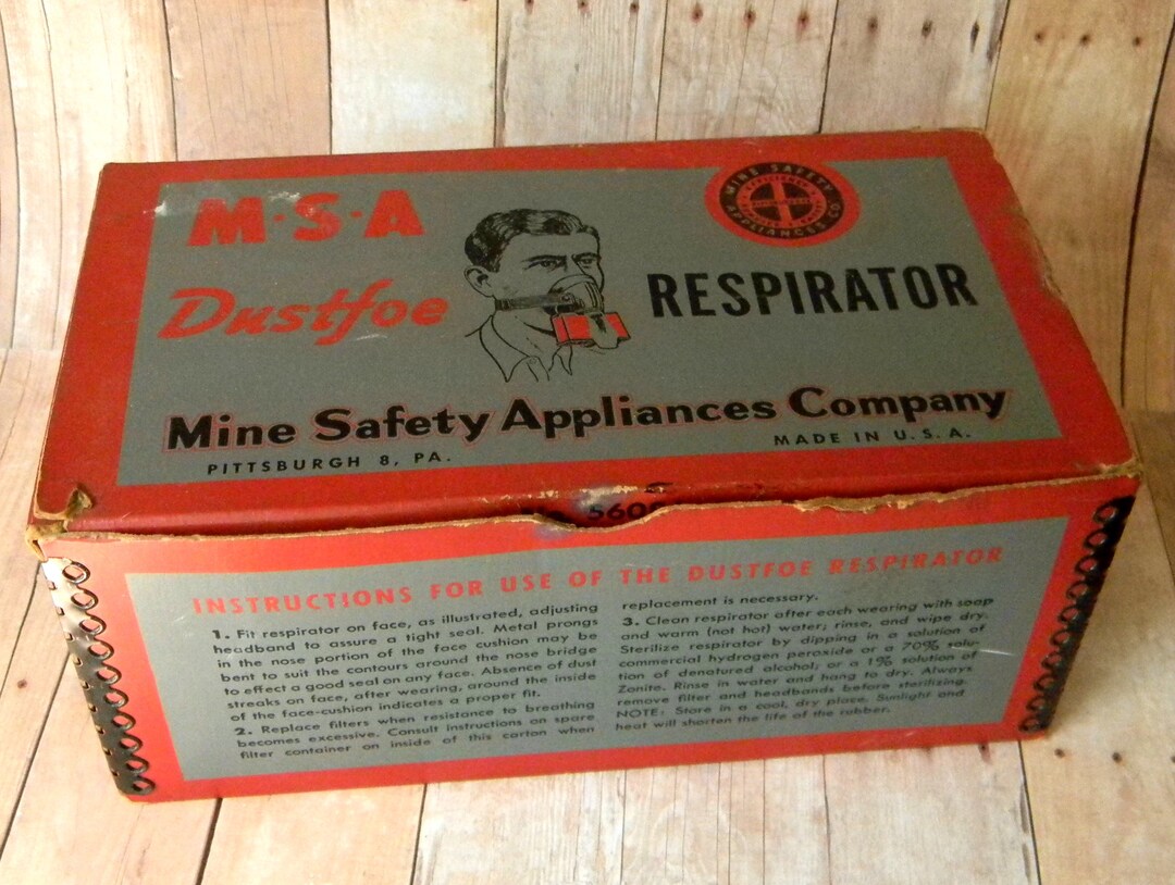 Odd Vintage Box for MSA "dustfoe" Respirator Mask. Original Box With ...