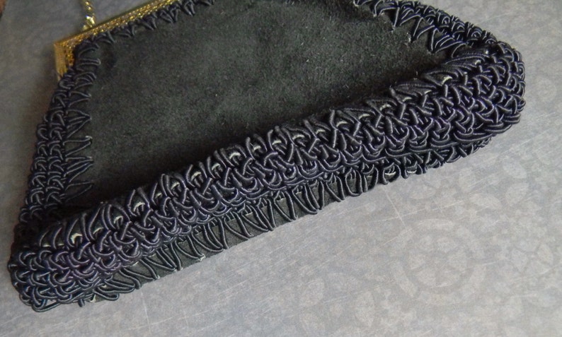 Elegant Vintage Victorian Style Blue Suede Leather Purse. Made in Italy ...
