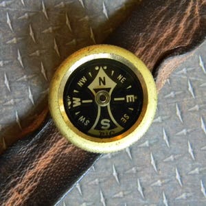 Unique Custom Steampunk Style Distressed Leather Cuff Compass ...