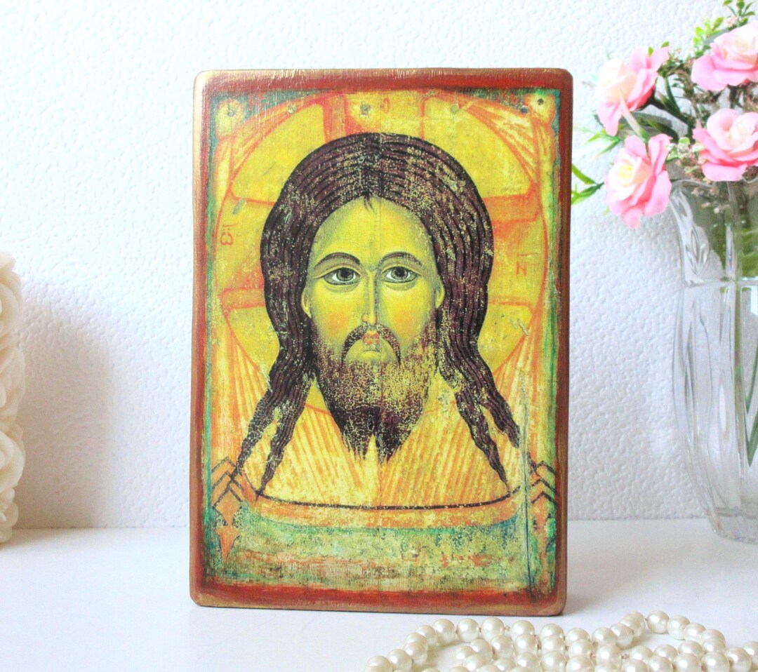 Handmade Holy Face of Jesus Icon: Byzantine Catholic Plaque - Etsy