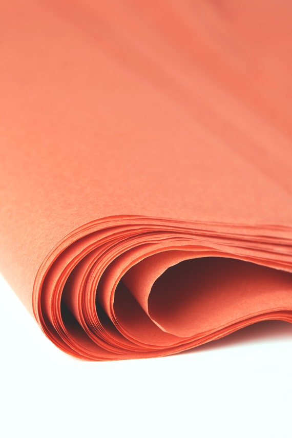 Orange Coral Tissue Paper 24 Sheets - Burnt Orange Tissue Paper Sheets ...