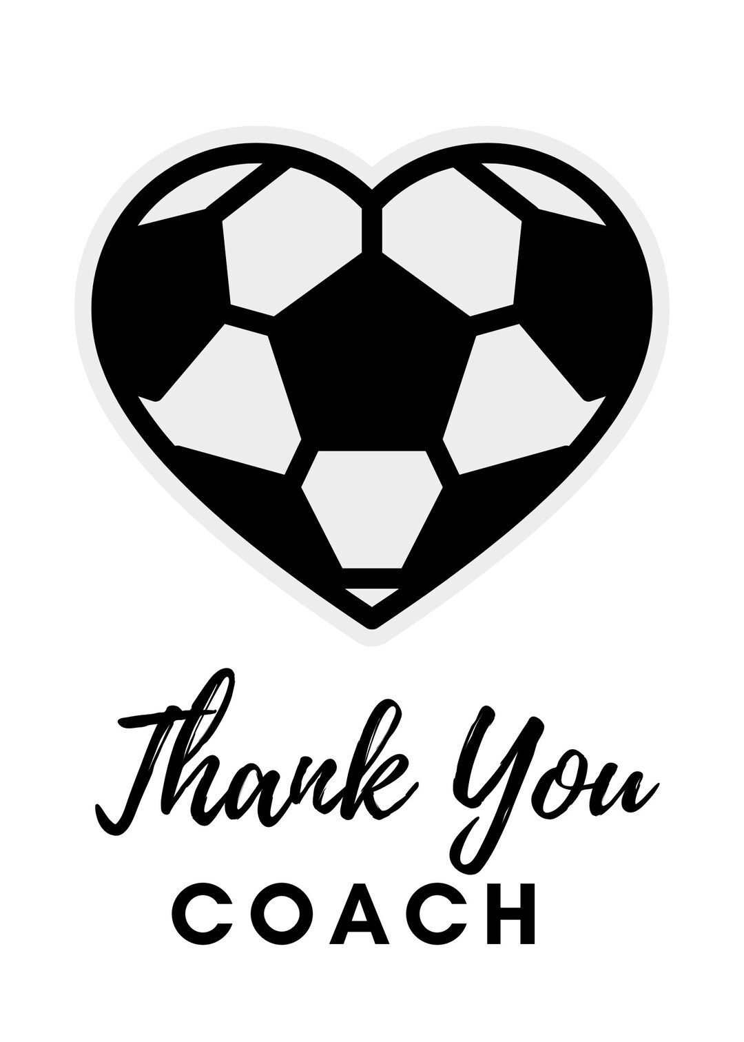 Printable Soccer Coach Thank You Card - Etsy