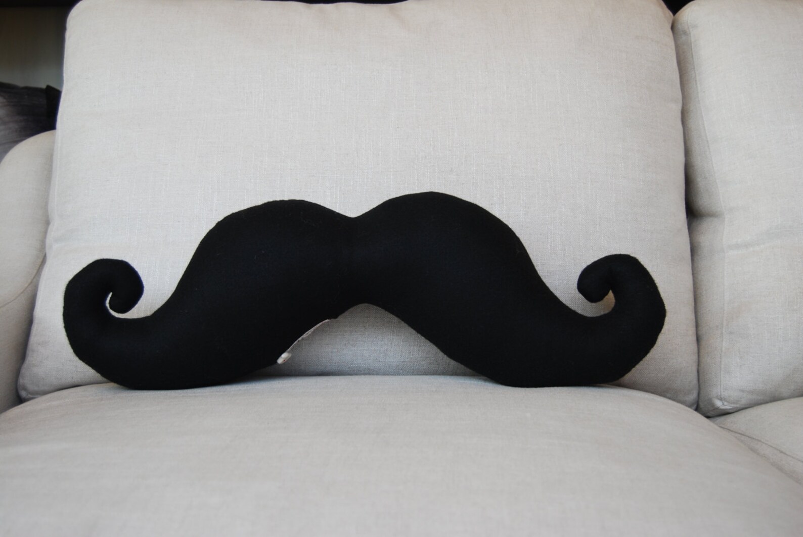 Big Shaped Handmade Moustache Cushion. Throw Pillow. Home Decor. Black ...