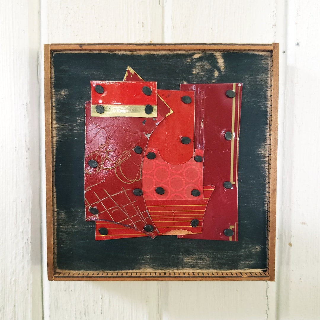 Study in Red. Recycled Metal Wall Art - Etsy
