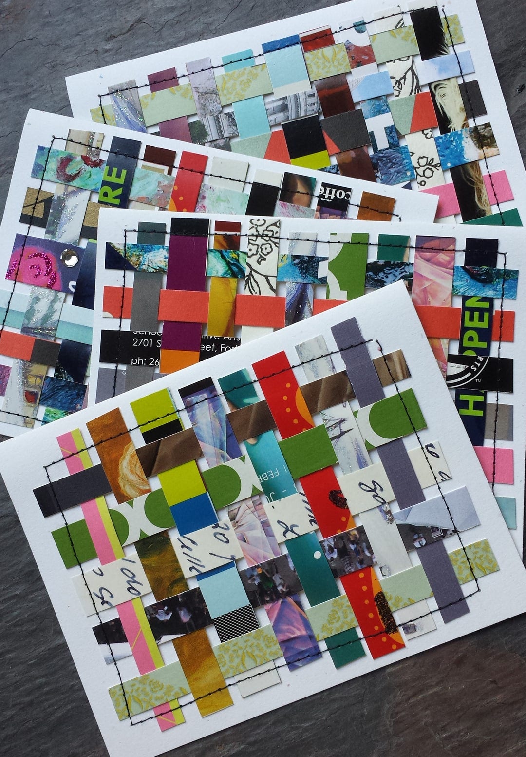 Set of 4 Woven Recycled Paper All Occasion Cards - Etsy