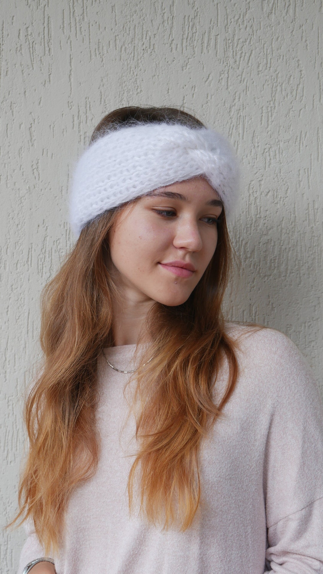Mohair Ear Warmer Women Headband Earwarmers Hand Knit Headband Hand