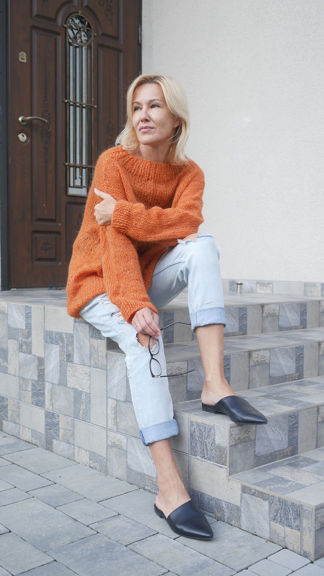 Loose Knit Sweater Oversize Hand Knit Sweater Sweater for Women Long ...