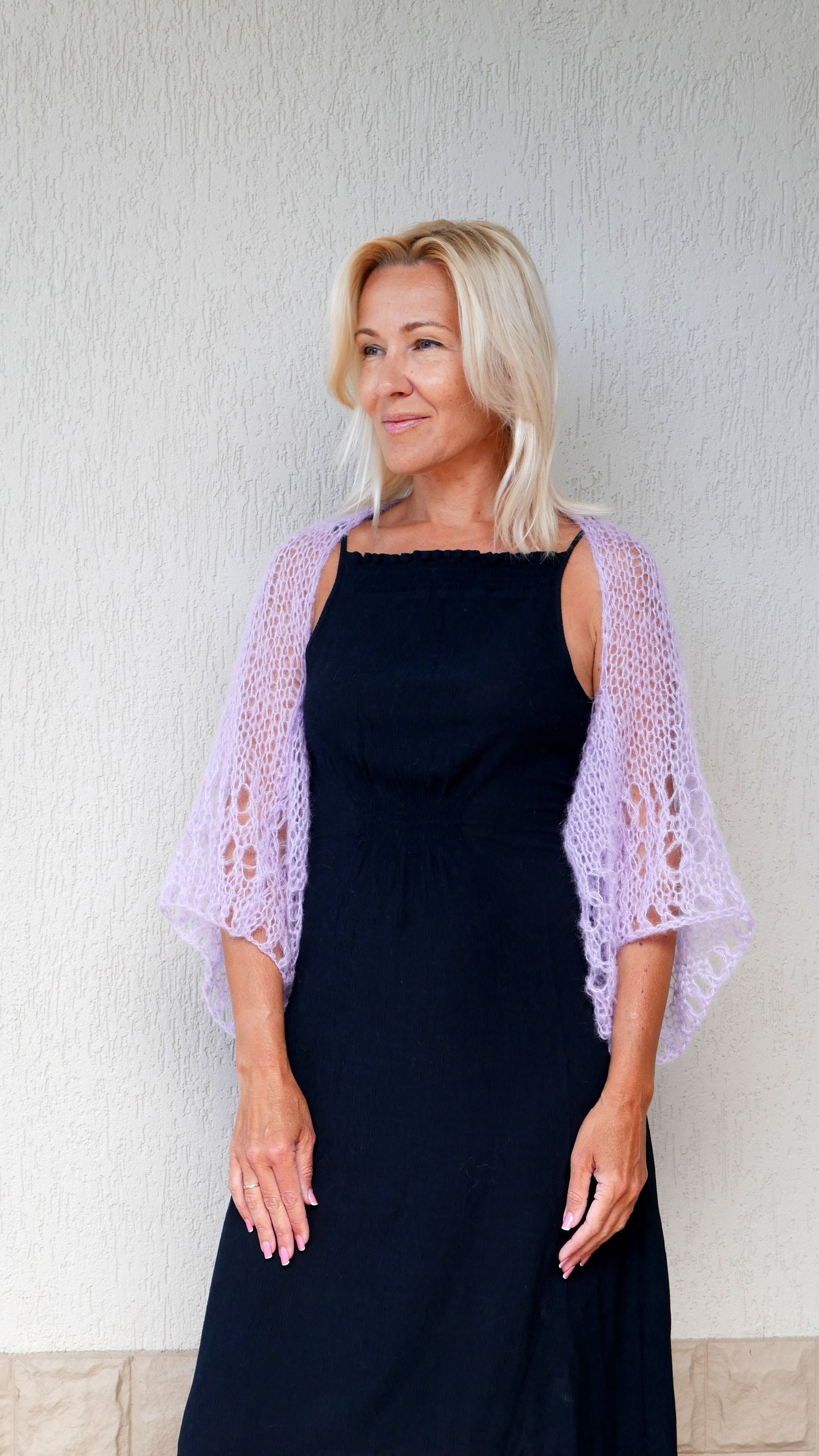 Mint mohair shrug tiffany light hand knitted shrug summer | Etsy