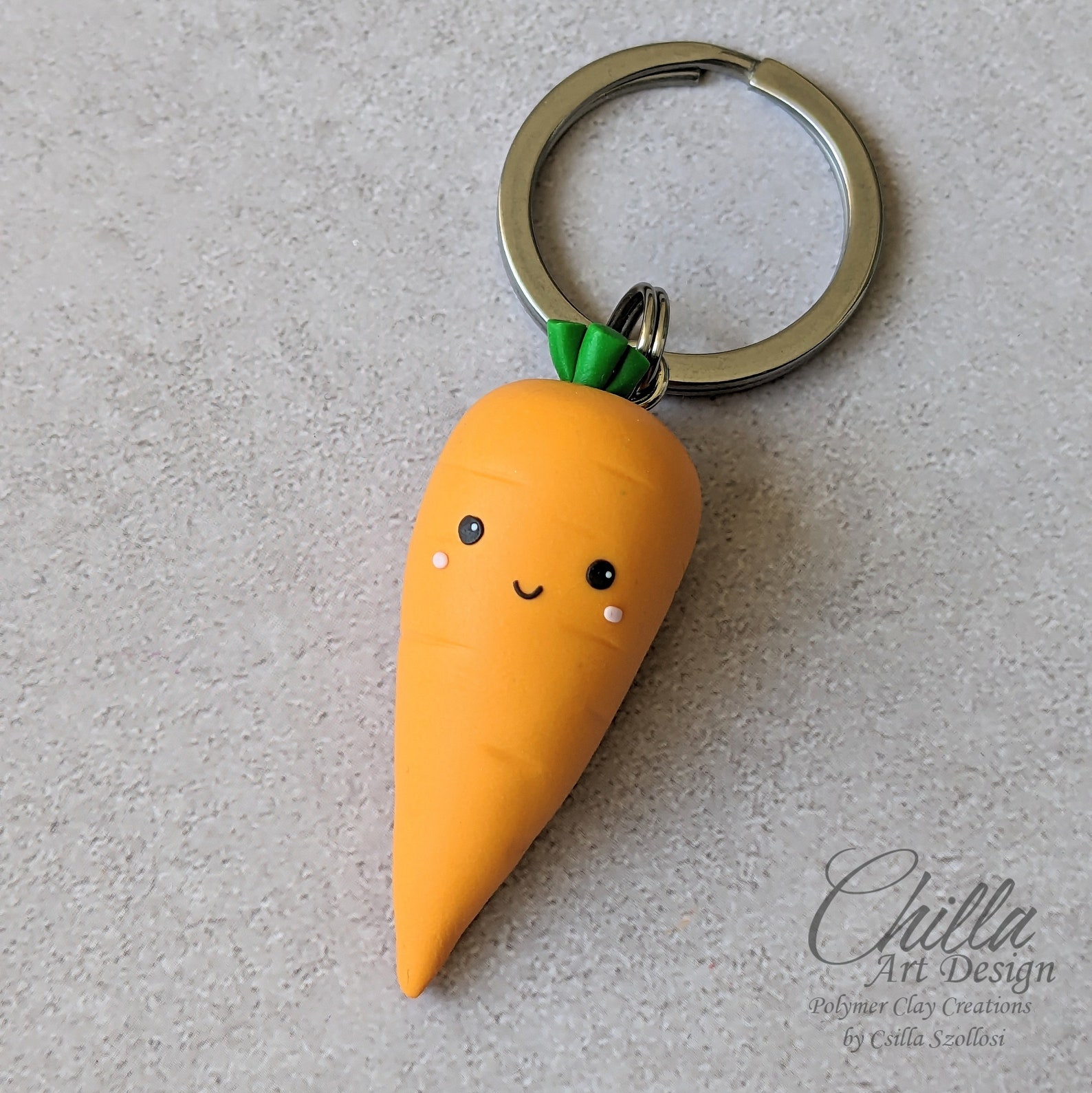 Carrot Polymer Clay Keyring, Cute, Father's Day, Best Friends Funny ...