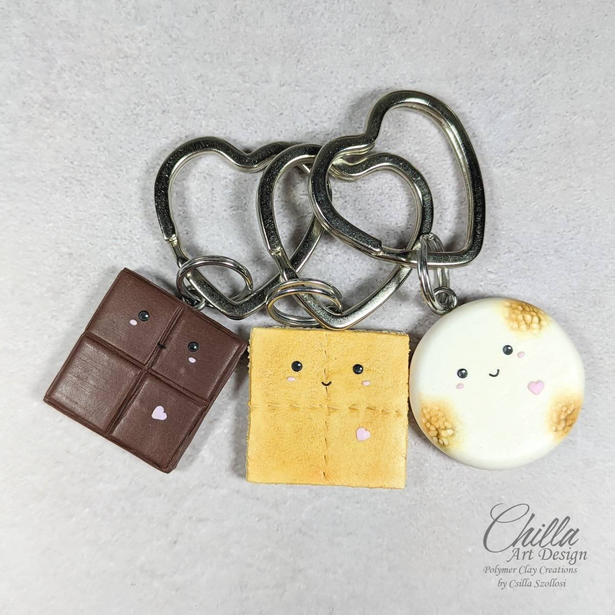 S'mores Keyrings Set of Three Valentine's Day Gift - Etsy