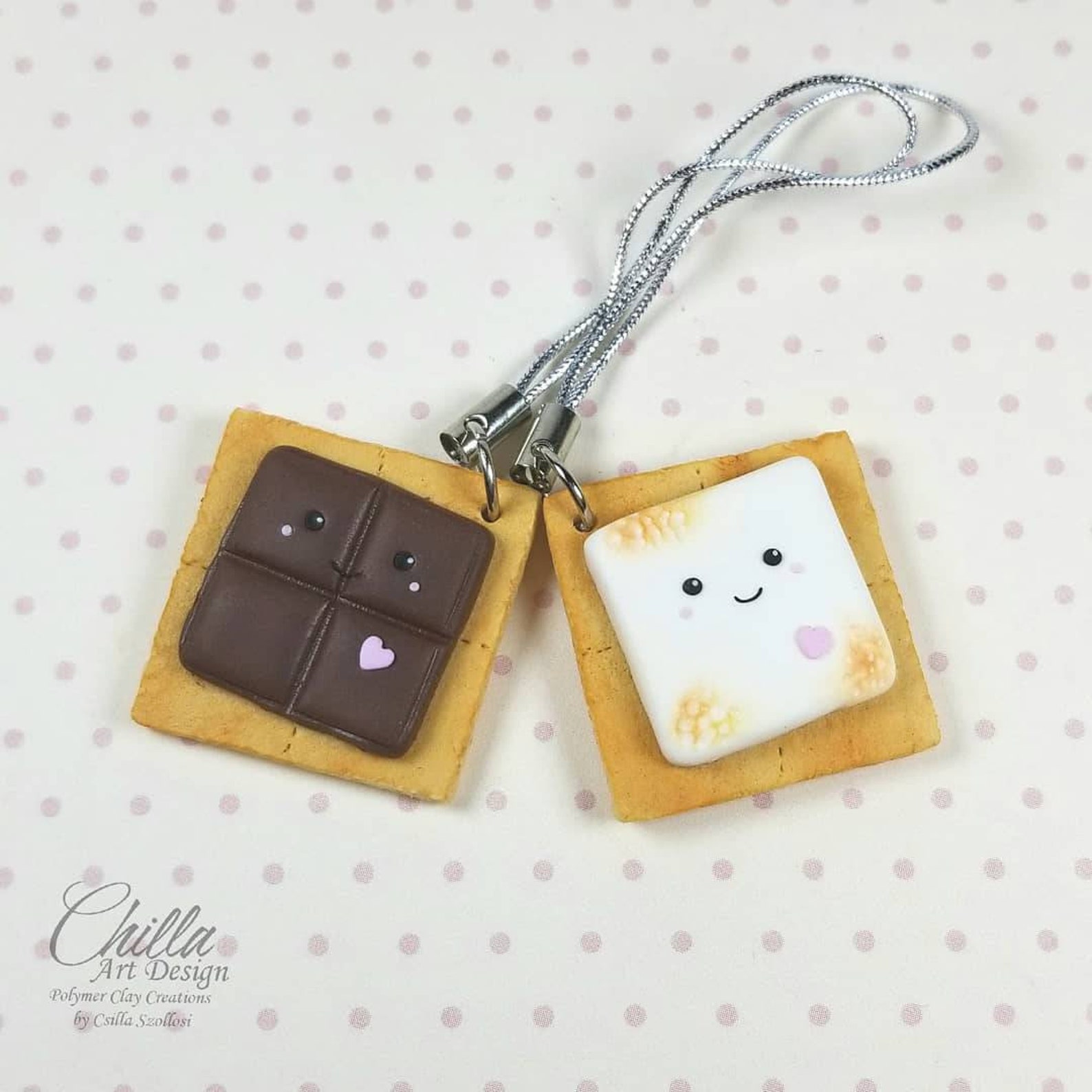 S'mores Polymer Clay Charm Bff Best Friend Valentine's - Etsy