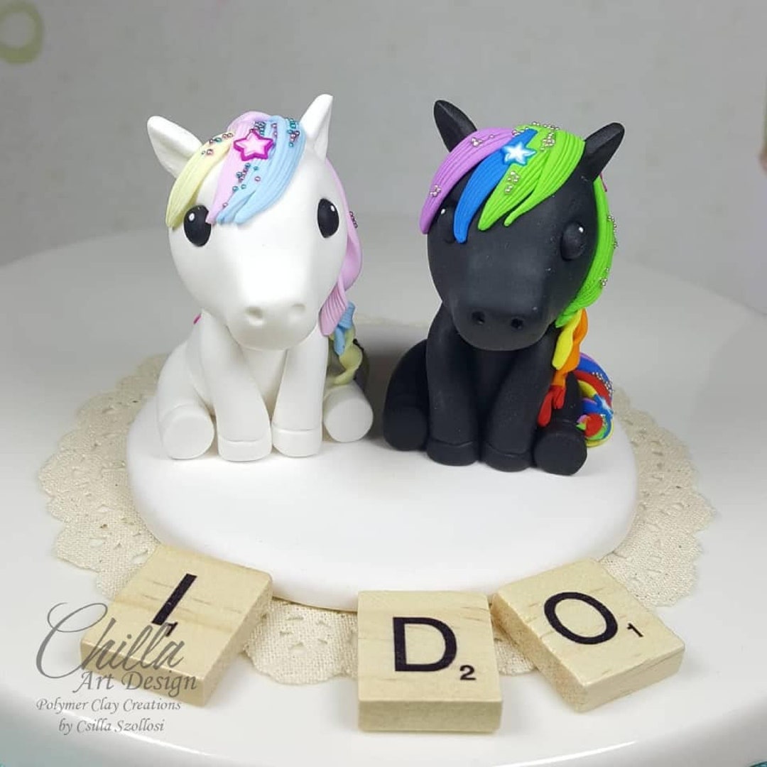 Rainbow Pony or Unicorn Wedding Cake Topper Lgbtq - Etsy
